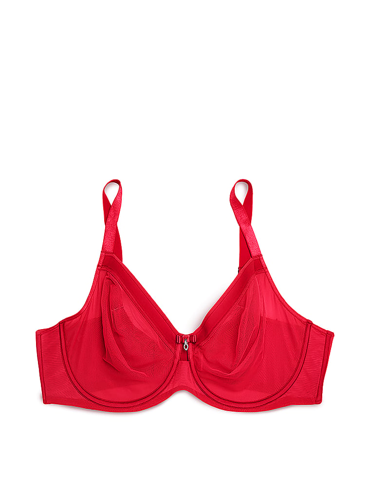 Buy Sheer Mesh Unlined Bra, Diva Red - Order Bras online - Victoria's ...