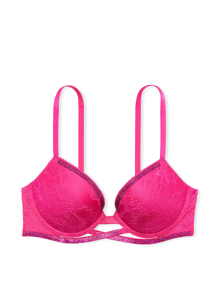 Buy Shine Cradle Lace Push-Up Bra, Hot Pink - Order Bras online ...