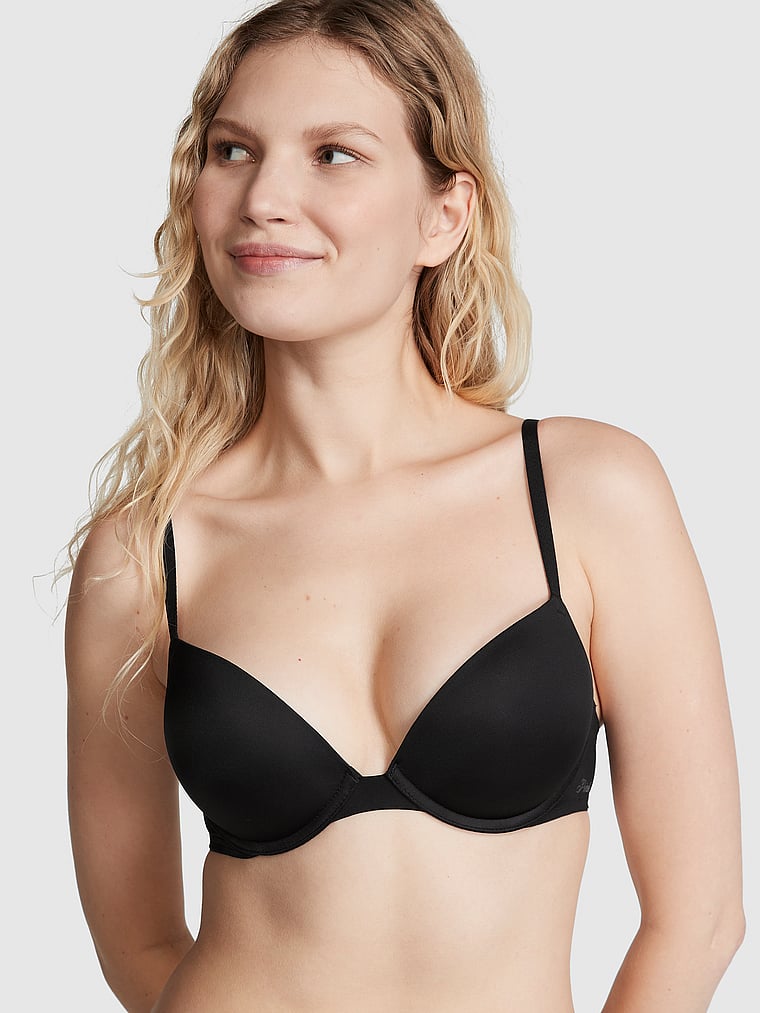 Buy Wear Everywhere Super Push-Up Bra, Pure Black - Order Bras online - PINK US
