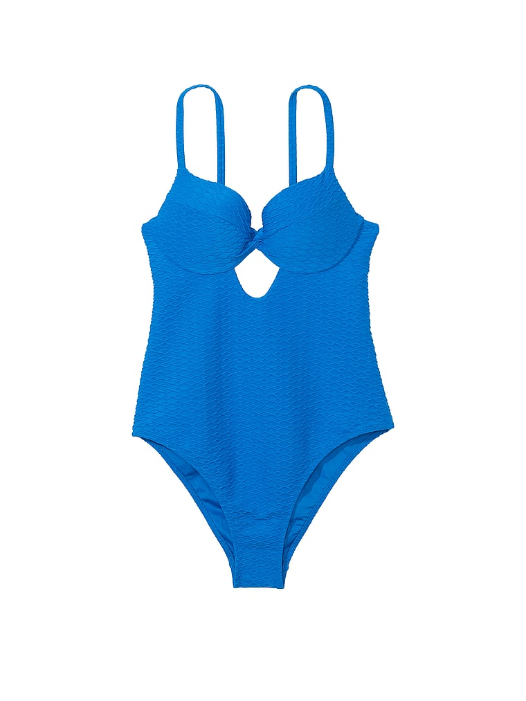 Buy The Twist Removable Push-Up One-Piece Swimsuit, Shocking Blue ...