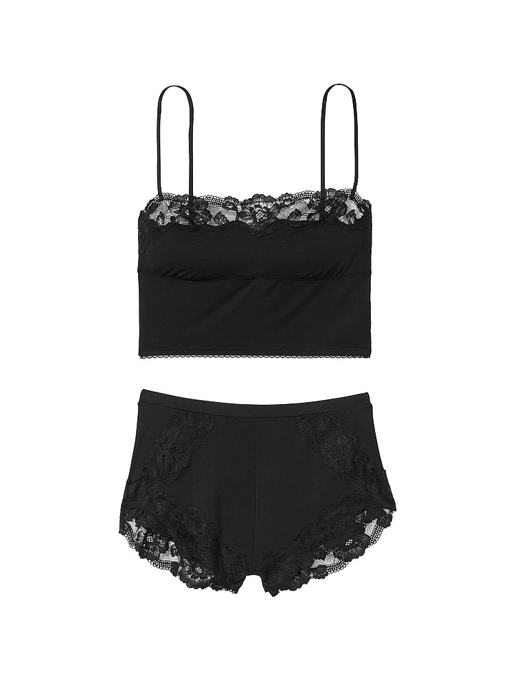 Buy Modal & Lace Trim Straight-Neck Cami Set - Order Cami Sets online ...