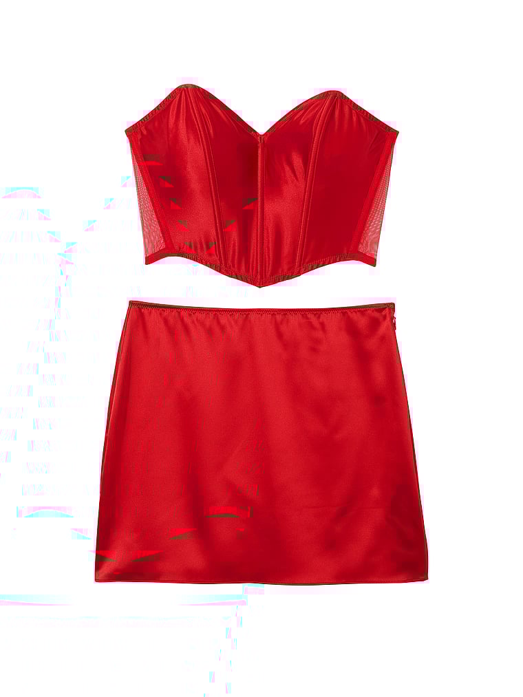 Buy Cheeky Heart Bustier Open-Back Mini Skirt Set, - Order undefined ...