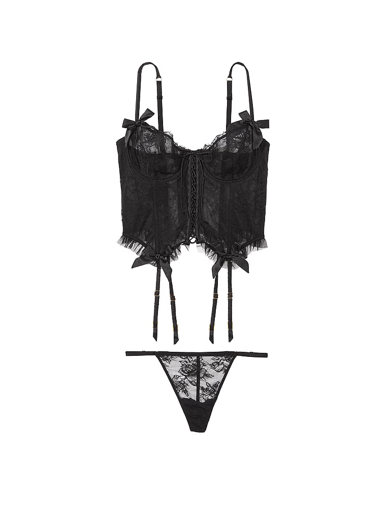 Buy VS Archives Rose Lace Cropped Corset Set, - Order undefined online ...