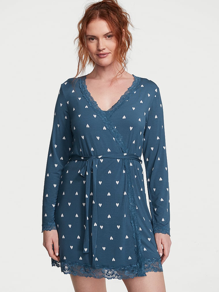 Buy Modal Lace-Trim Robe - Order Robes online 5000009123 - Victoria's ...