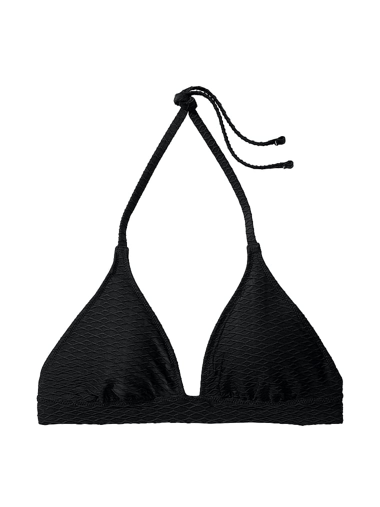 Buy Mix & Match Removable Push-Up Halter Bikini Top, Black - Order ...