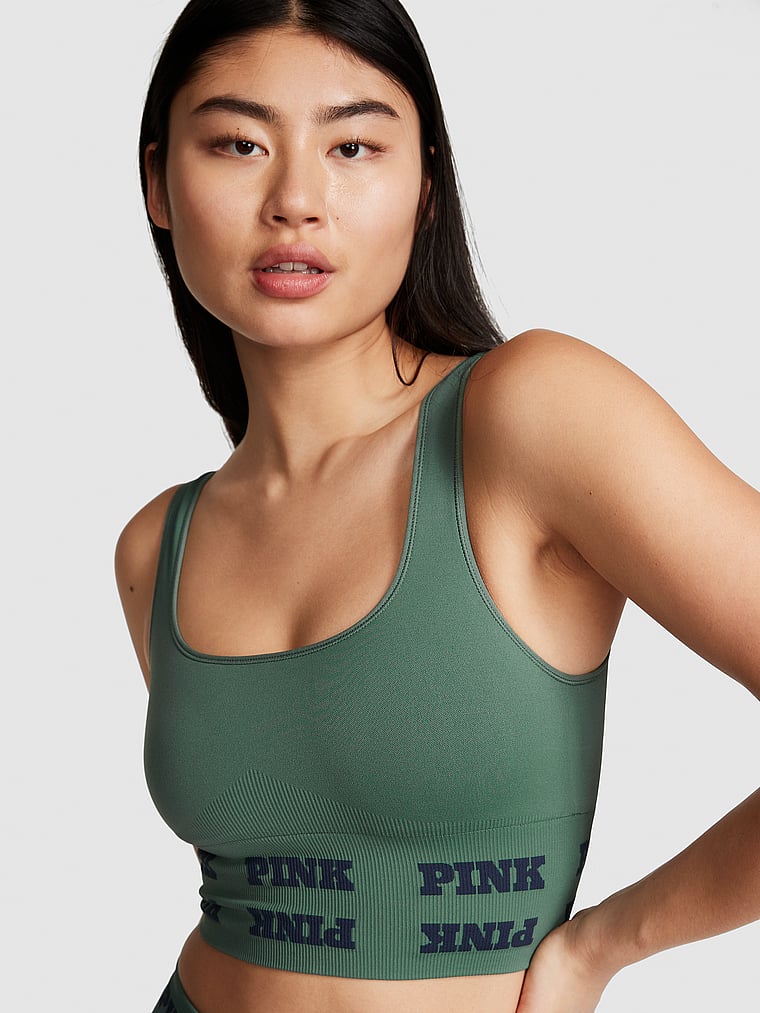 Buy Seamless Logo Sports Bra, - Order undefined online - PINK US