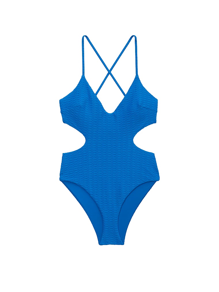 Buy The Cut-Out Cheeky One-Piece Swimsuit, Shocking Blue - Order One ...