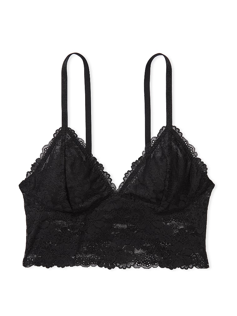 Buy Wink Longline Bralette, Pure Black - Order Bralettes online - PINK