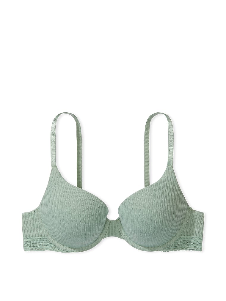 Buy Push-Up Perfect Shape Pointelle Bra, Seasalt Green - Order Bras ...