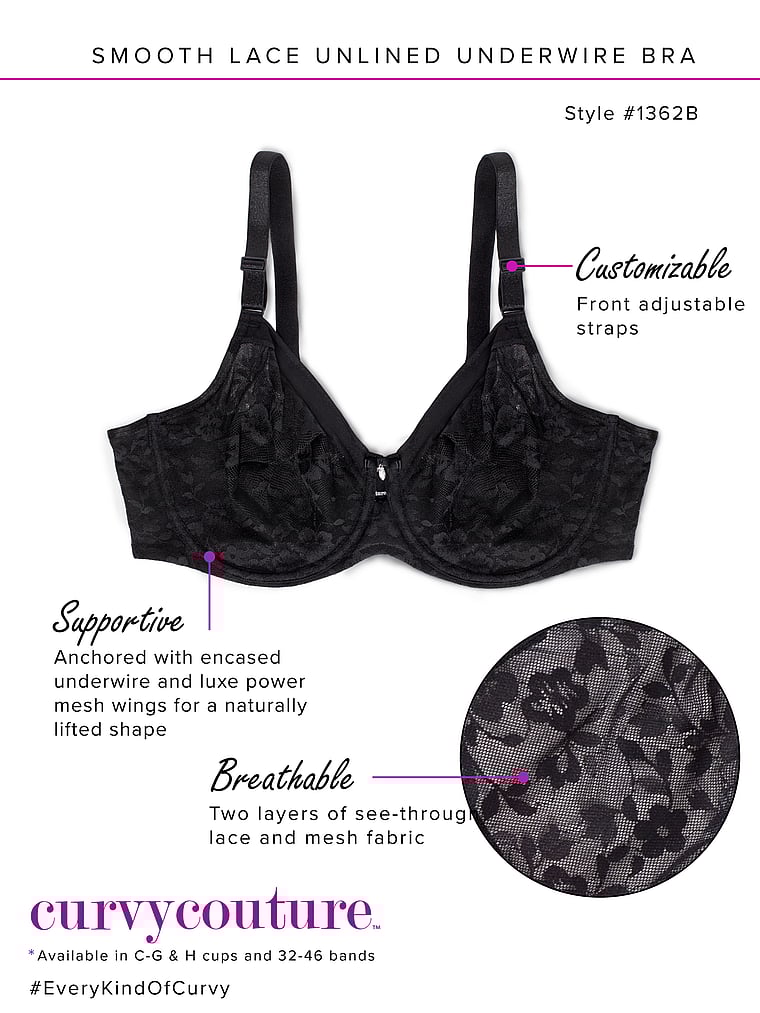Buy Smooth Lace Unlined Bra, Flirt - Order Bras online - Victoria's ...