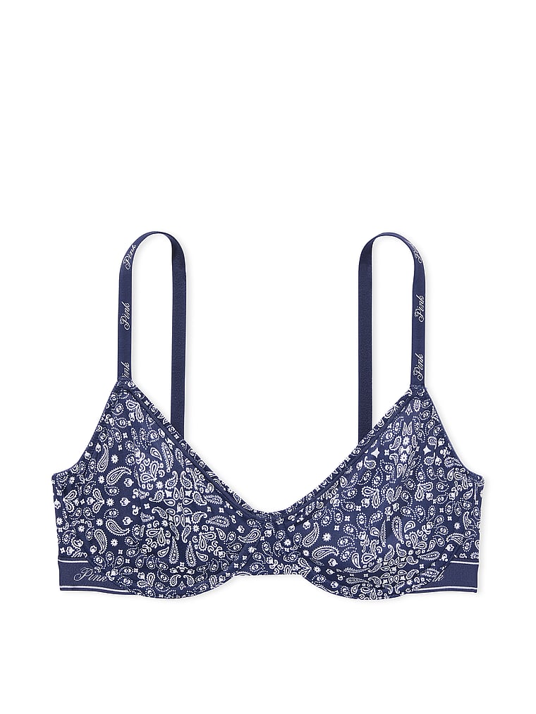 Buy Wear Everywhere Unlined Demi Bra, Midnight Bandana Print - Order ...