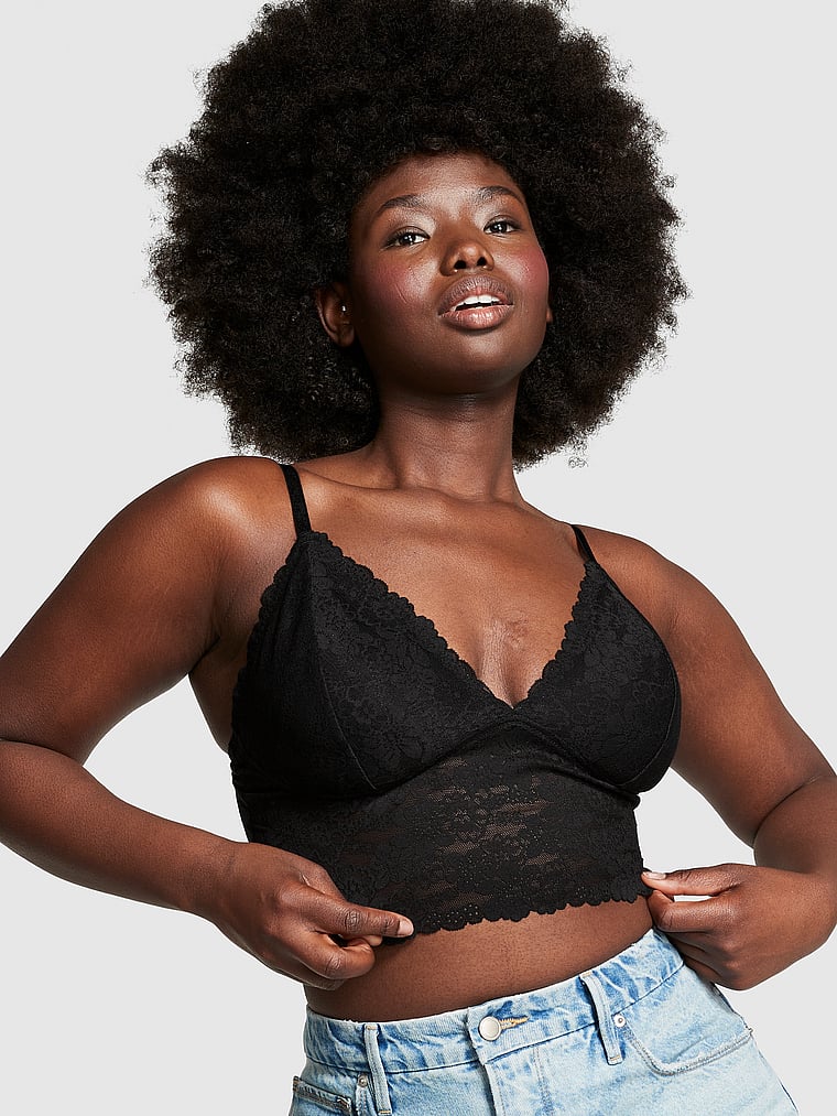 Buy Wink Longline Bralette Pure Black Order Bralettes Online PINK US Buy Wink Longline Bralette Pure Black Order Bralettes Online PINK US