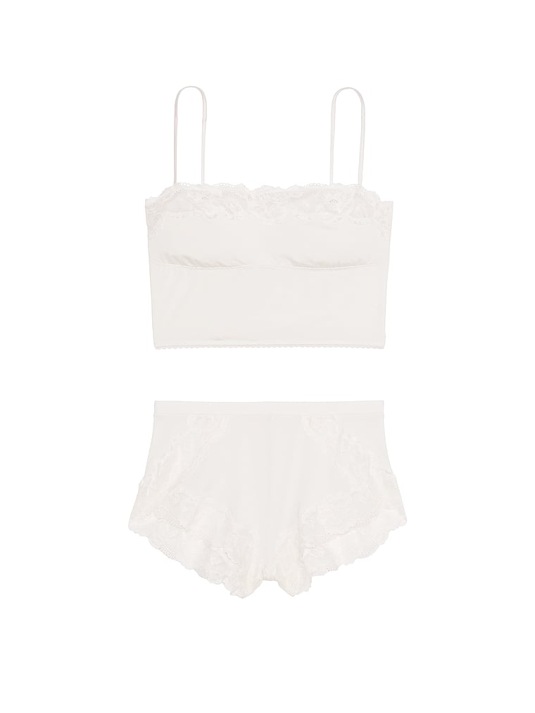 Buy Modal & Lace Trim Straight-Neck Cami Set - Order Cami Sets online ...