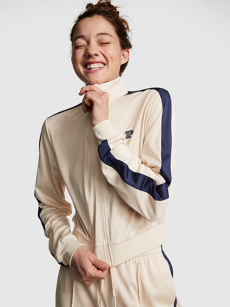 Buy Mesh Tech Cropped Full-Zip Jacket, - Order undefined online - PINK US