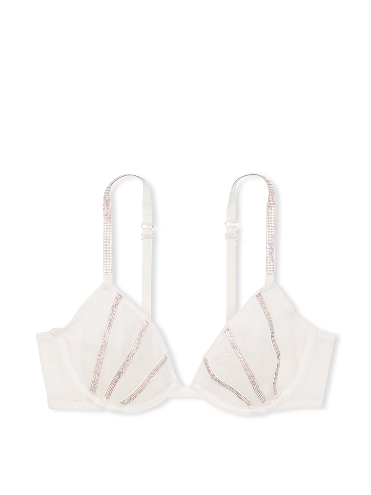 Buy Sheer Shine Unlined Low-Cut Demi Bra, Coconut White - Order Bras ...
