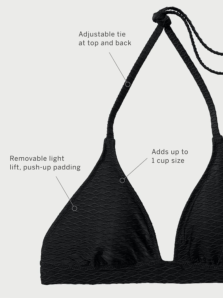 Buy Mix & Match Removable Push-Up Halter Bikini Top, Jade Green - Order ...