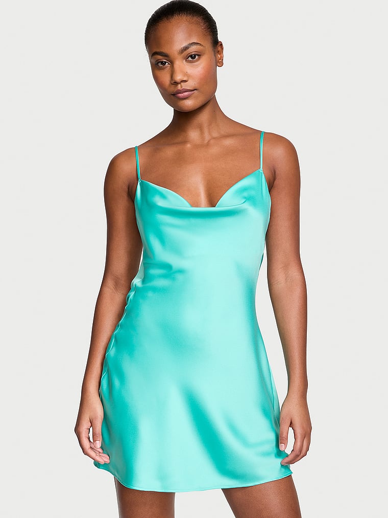 Buy Satin Draped Pearl Strap Open-Back Slip, - Order undefined online ...