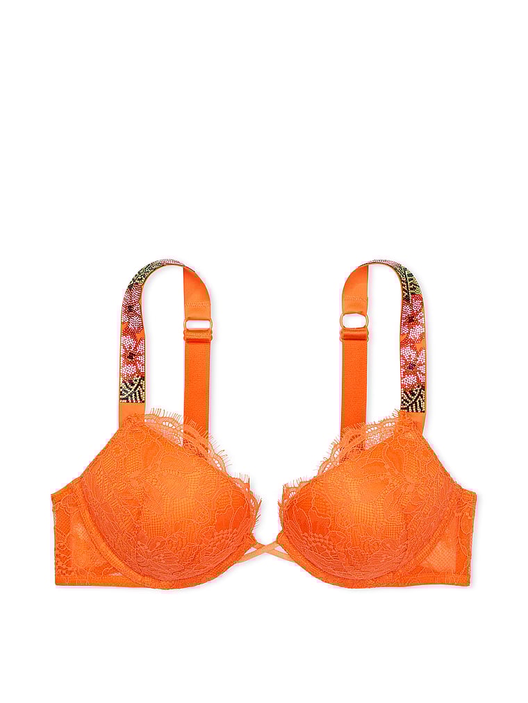 Buy Bombshell Add-2-Cups Chain Shine Strap Lace Push-Up Bra - Order ...