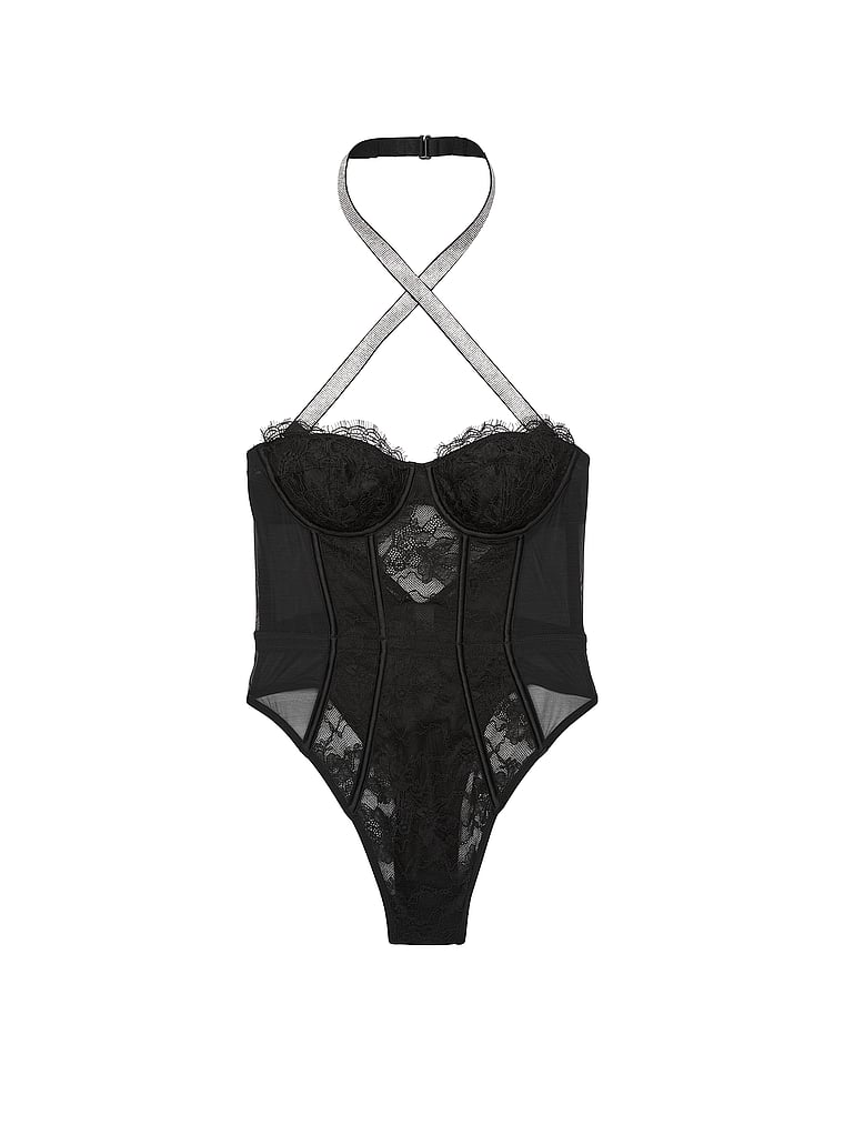 Buy Shine Strap Halter Lace Teddy, - Order undefined online - Victoria ...