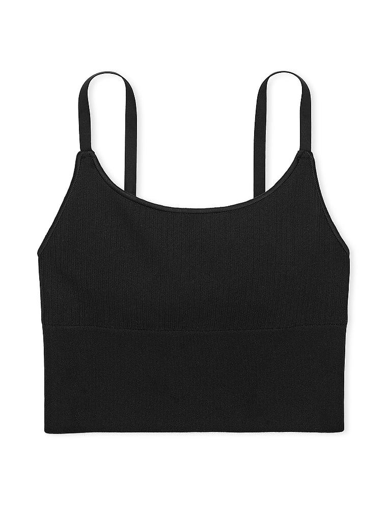 Buy Seamless Longline Scoop Bra, Pure Black - Order Sport Bras online ...