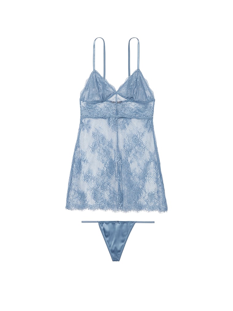 Buy Fishnet Floral Mesh Lace Slip Set, - Order undefined online ...