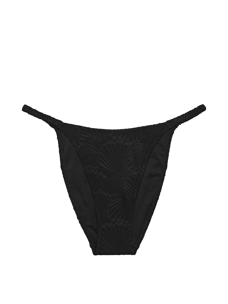 Buy Scrunchie String Bikini Bottom, Pure Black - Order Bikini Bottom ...