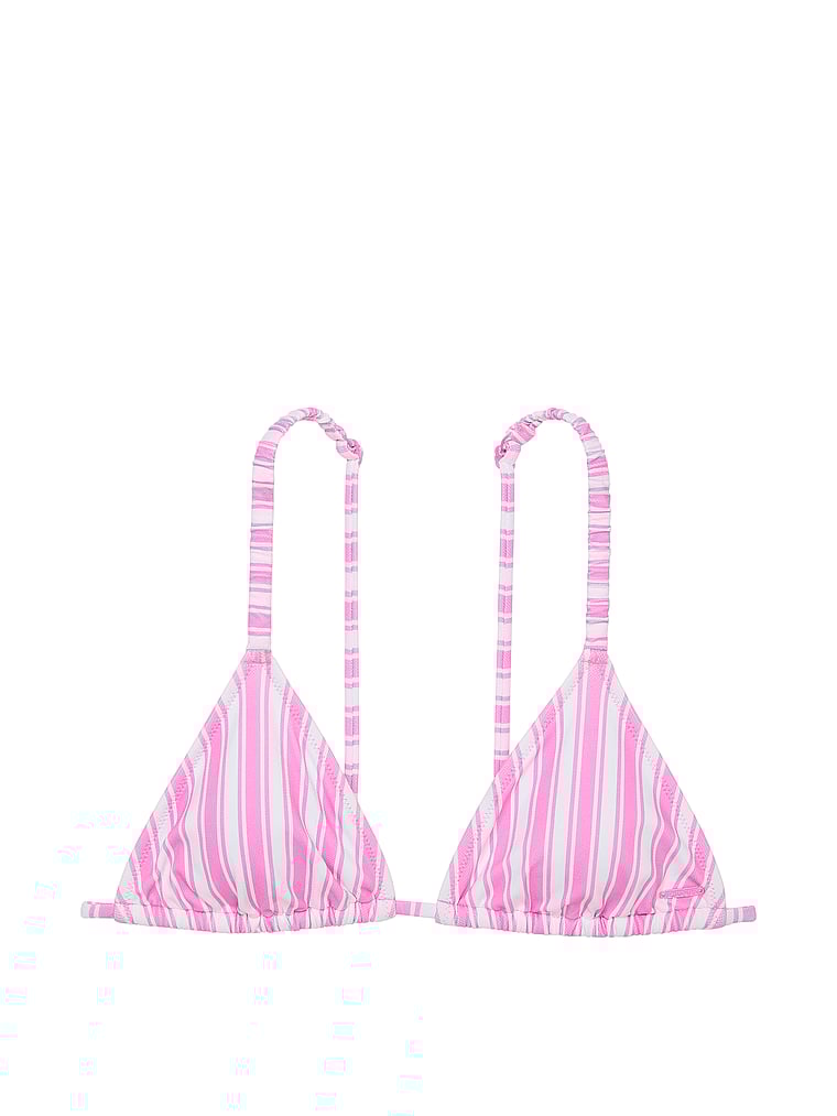 Buy Scrunchie Triangle Bikini Top, Pink Stripe - Order Bikini Top ...
