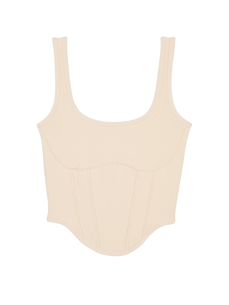 Buy The Cinched Piqué Corset Top, - Order Tops online - PINK US