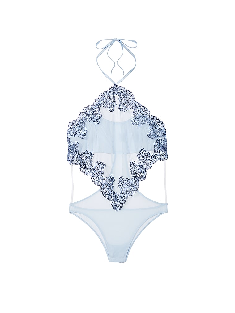 Buy Sheer Boho Floral Embroidery Halter-Neck Teddy - Order Teddies ...