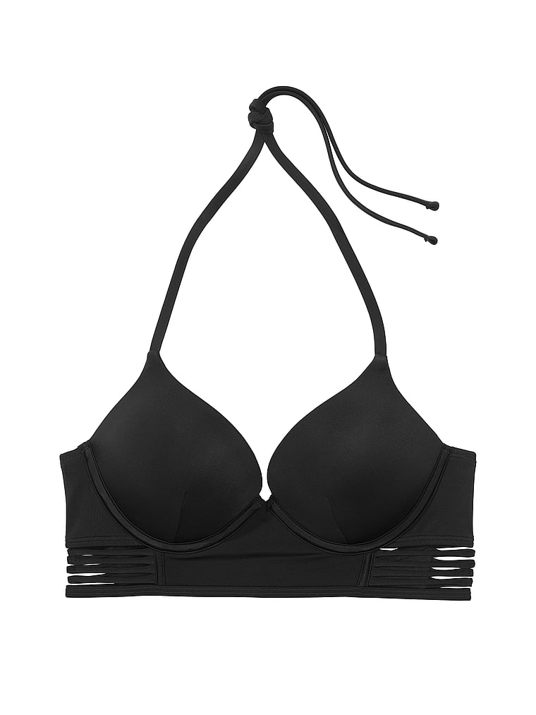 Buy VS Archives Swim Bombshell Push-Up Longline Bikini Top, Black - Order Bikini Top online ...