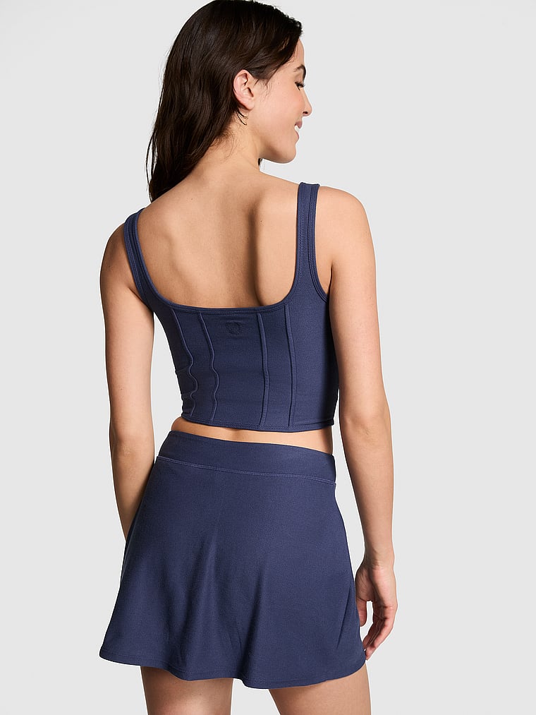 Buy The Cinched Piqué Corset Top, Midnight Navy - Order Tops online ...