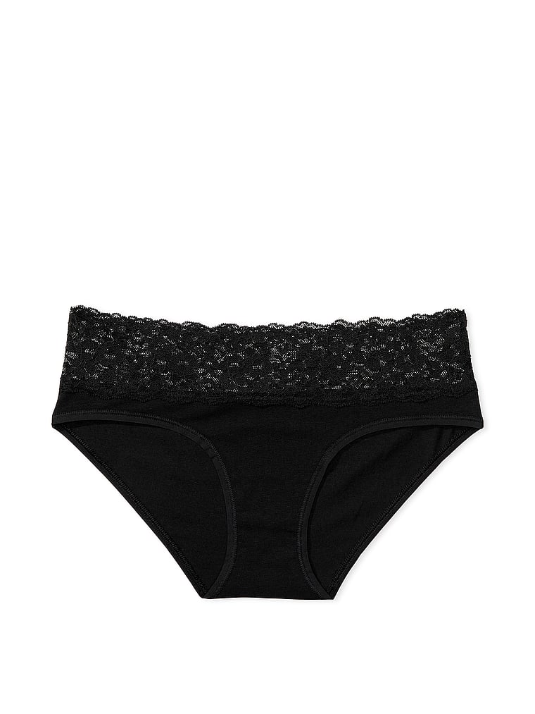 Buy Lace-Waist Cotton Hiphugger Panty - Order Panties online 5000000043 ...