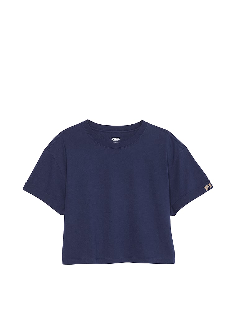 Buy Campus Cotton Cropped Tee, - Order Tops online - PINK US