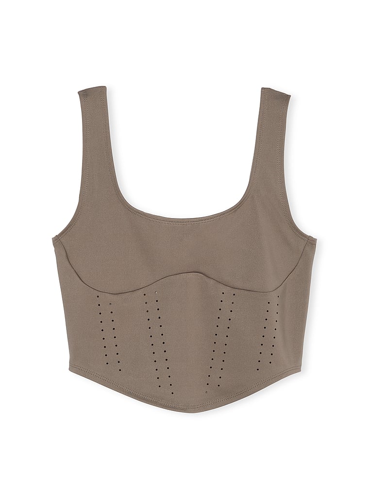 Buy VS Essential Perforated Corset Top, Terra Olive - Order Tops online ...