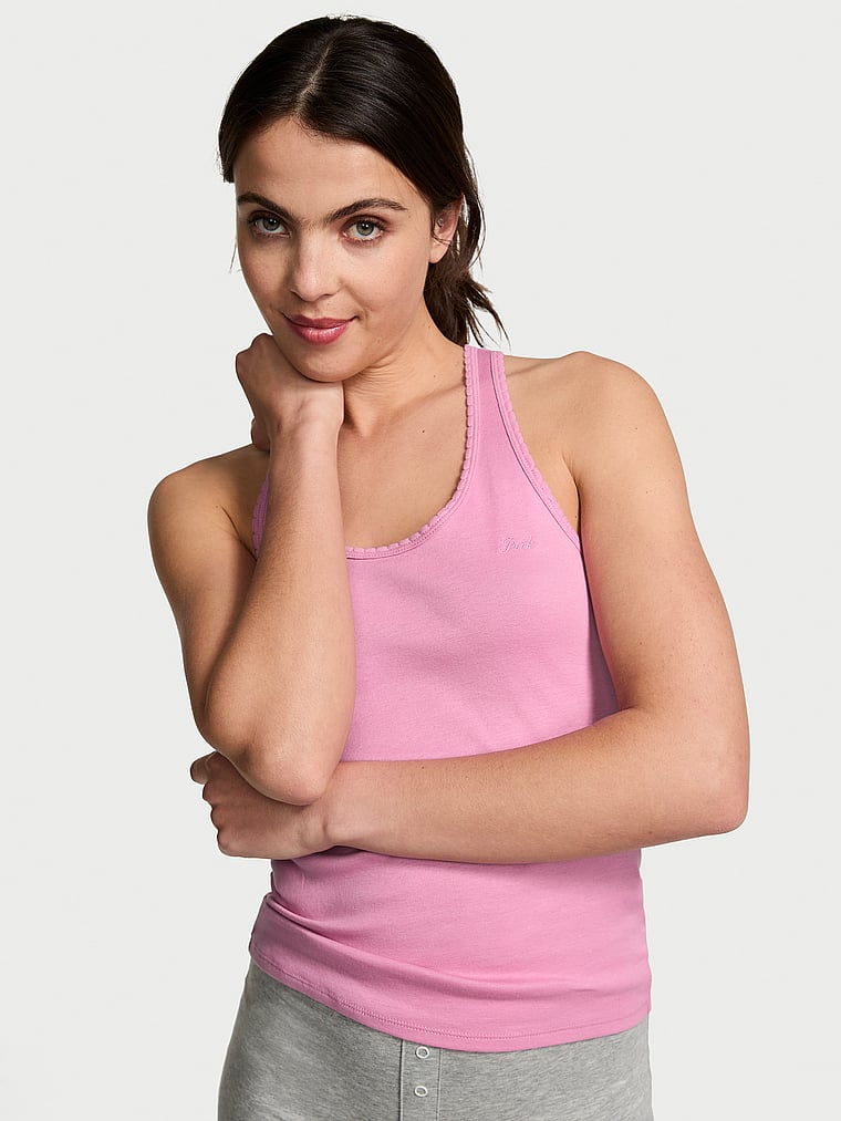 Buy Spill-the-Tea Cotton Tank Top, - Order undefined online - PINK US