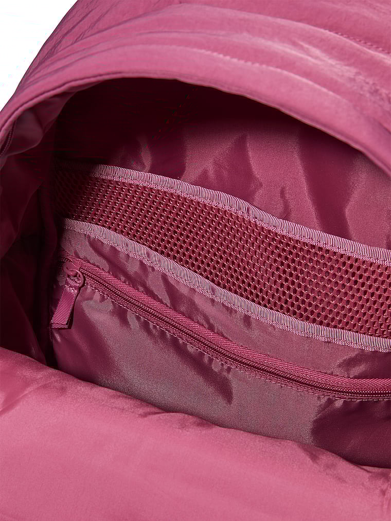 Buy Quilted Puffer Backpack, Red Violet - Order Bags online - PINK
