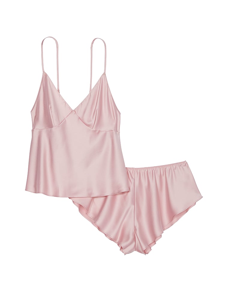 Buy Satin Open-Back Cami & Shorts Set, Chalk Rose - Order Cami Sets ...