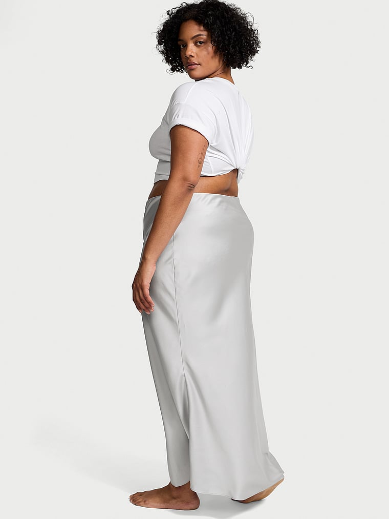 Buy Satin Maxi Skirt, Silver Pearl - Order Skirts online - Victoria's ...