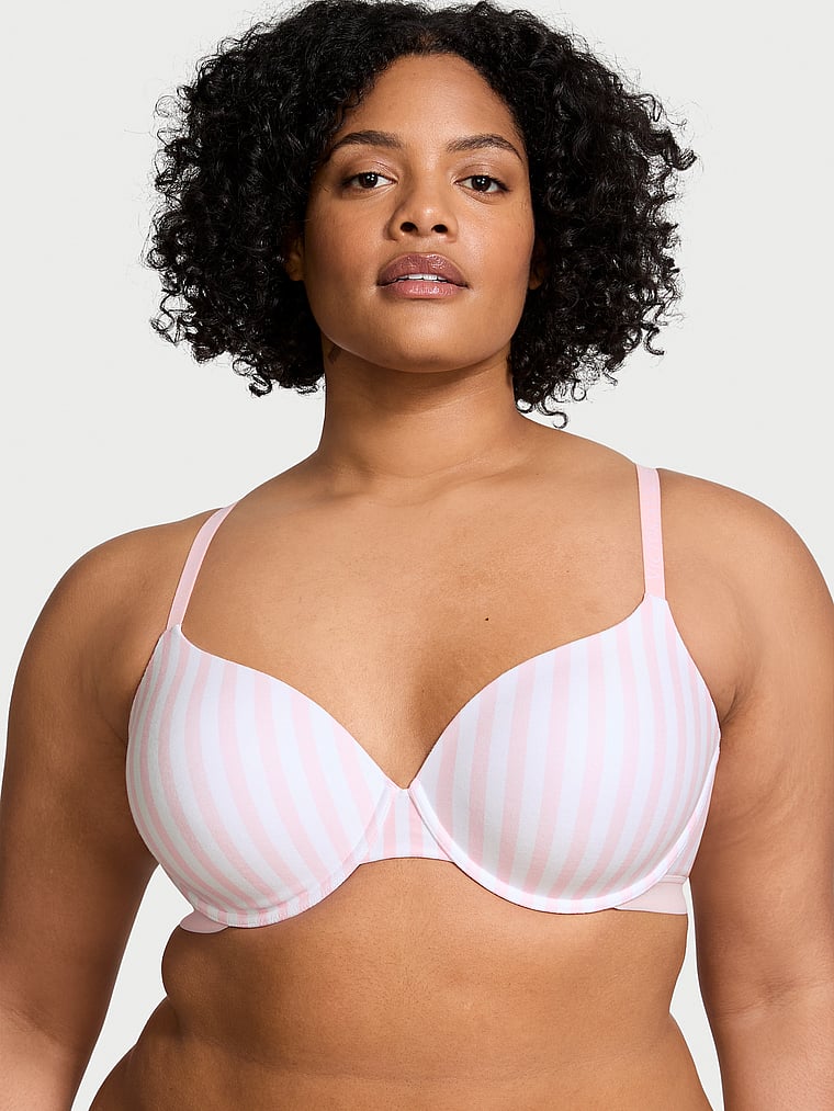 Buy Lightly Lined Cotton Demi Bra, Pink Stripes - Order Bras online - Victoria's Secret US