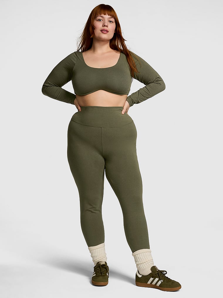 Buy Base Cotton Unlined Scoop Long Sleeve Bra Top, undefined - Order ...