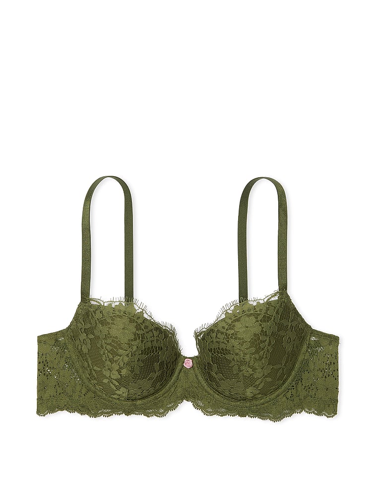 Buy Lace Lightly Lined Classic Coverage Demi Bra, Woodland Green ...