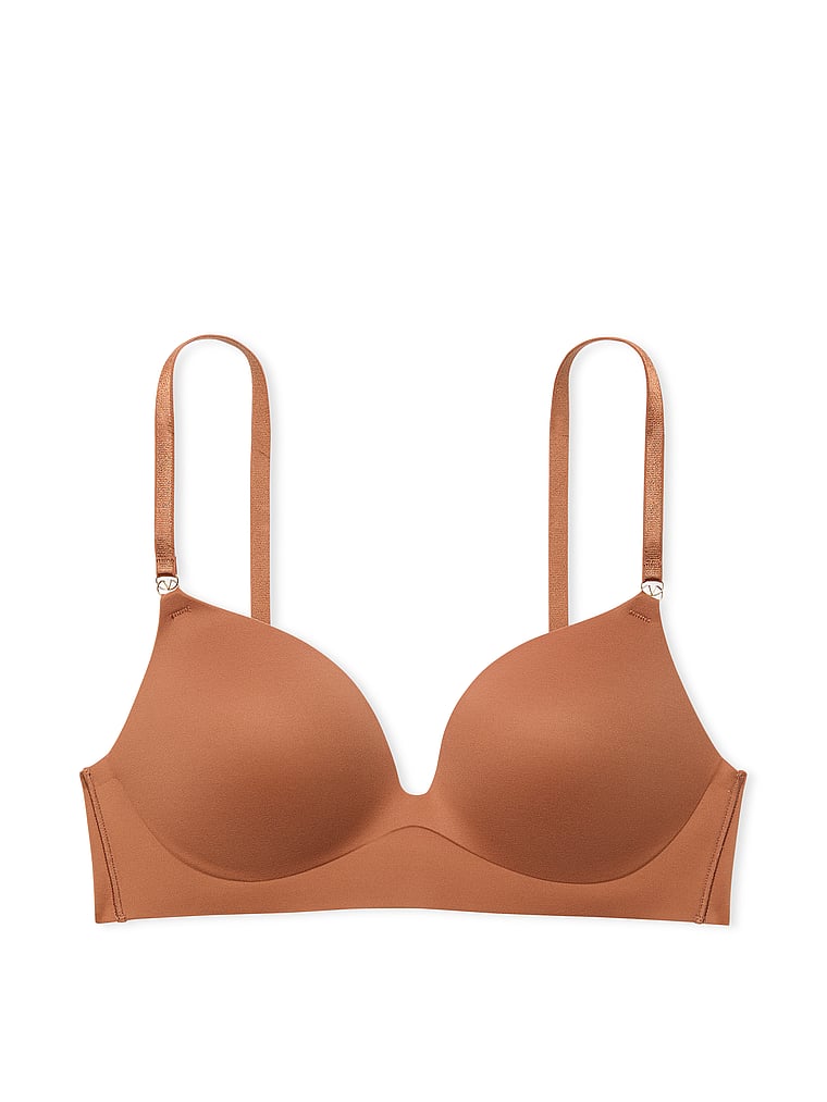 Buy Smooth Wireless Push-Up Plunge Bra, Caramel - Order Bras online ...