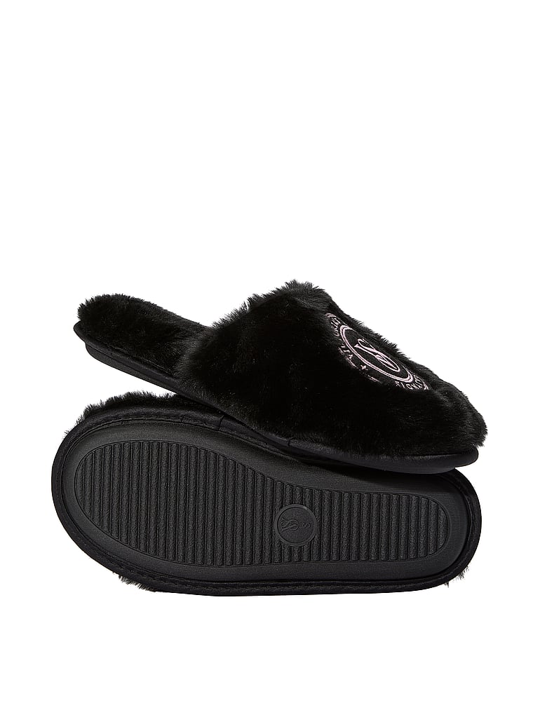 Buy Closed-Toe Faux Fur Slipper, Black - Order Slippers online ...