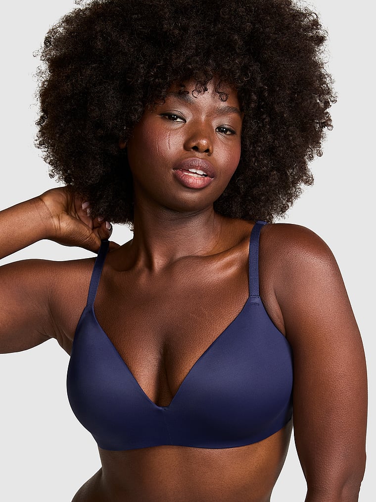 Buy Wear Everywhere Push-Up Wireless Bra, Midnight Navy - Order Bras online - PINK US