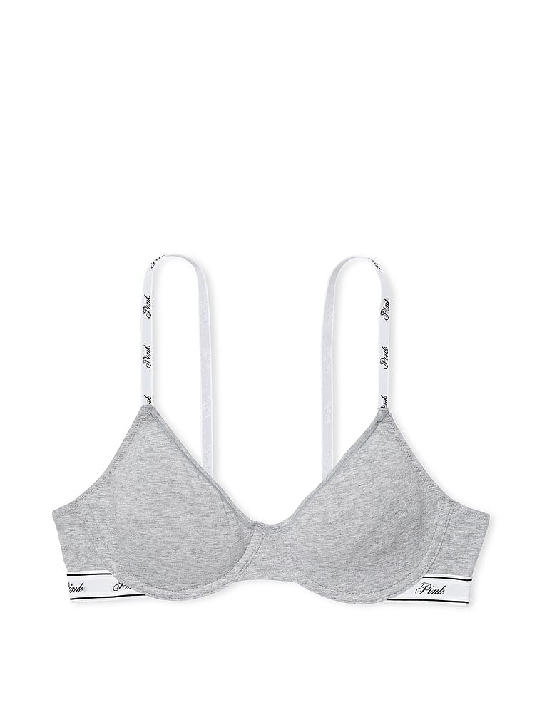 Buy Wear Everywhere Unlined Demi Bra, Medium Heather Grey - Order Bras ...