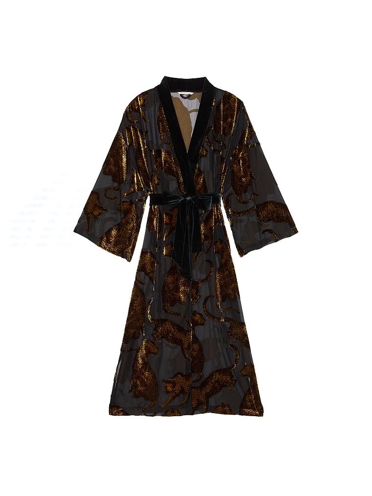Buy Leopard Burnout Long Robe, - Order undefined online - Victoria's ...