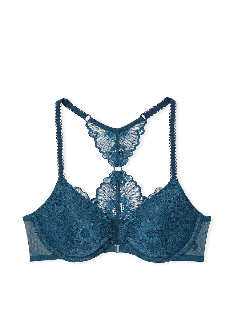 Buy Sexy Tee Push-Up Front-Close Lace Bra, Midnight Sea - Order Bras ...