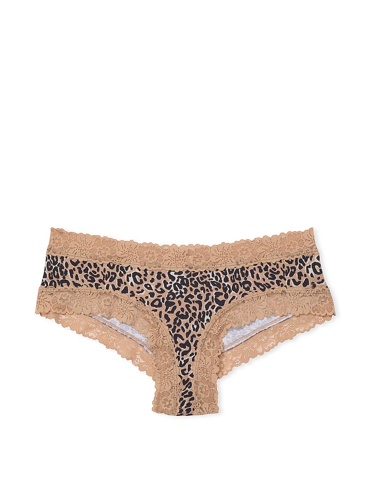 Buy Wink Lace-Trim Cheeky Panty, Praline Leopard Print - Order Panties ...