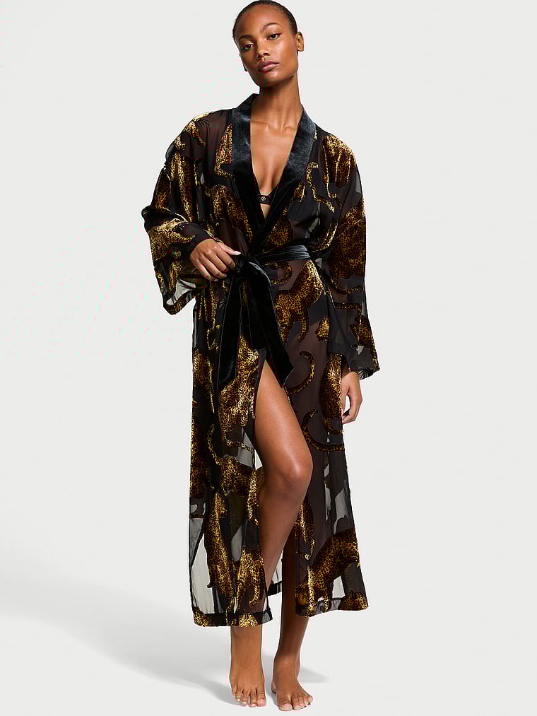 Buy Leopard Burnout Long Robe - Order Robes online 1125014000 ...