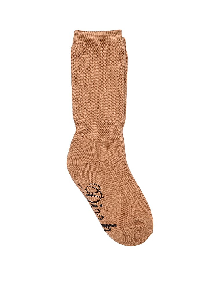 Buy Ribbed Slouch Socks, Toffee - Order Socks online - PINK US